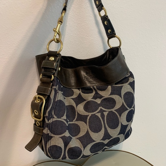 Coach | Bags | Coach Signature C Logo Large Leather Canvas Bag | Poshmark